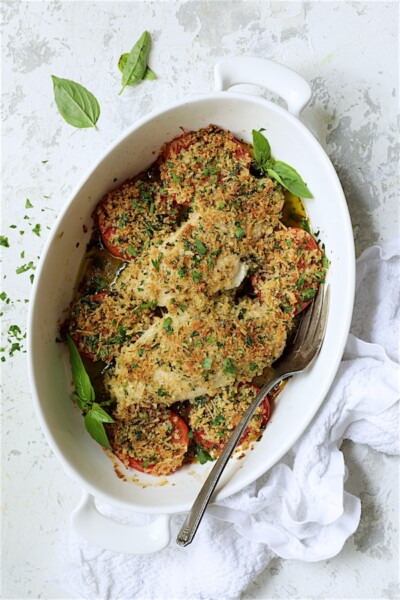 Pesto Goat Cheese-Stuffed Chicken Recipe with Roma Tomatoes