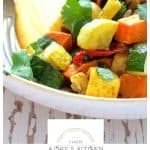 Spicy Roasted Vegetable and Black Bean Ragout with Polenta