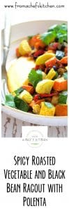 Spicy Roasted Vegetable and Black Bean Ragout with Polenta