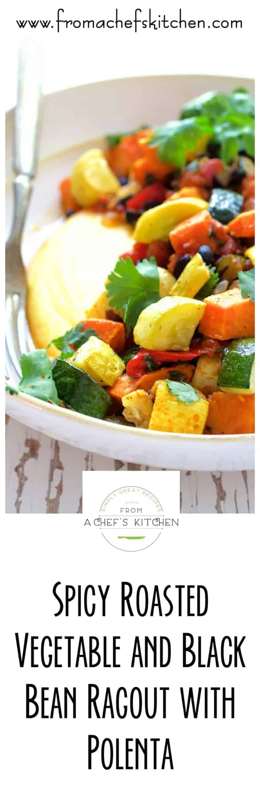 Roasted Vegetable Black Bean Stew Recipe with Polenta