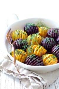 Roasted Hasselback Beets Recipe with Dill Dressing
