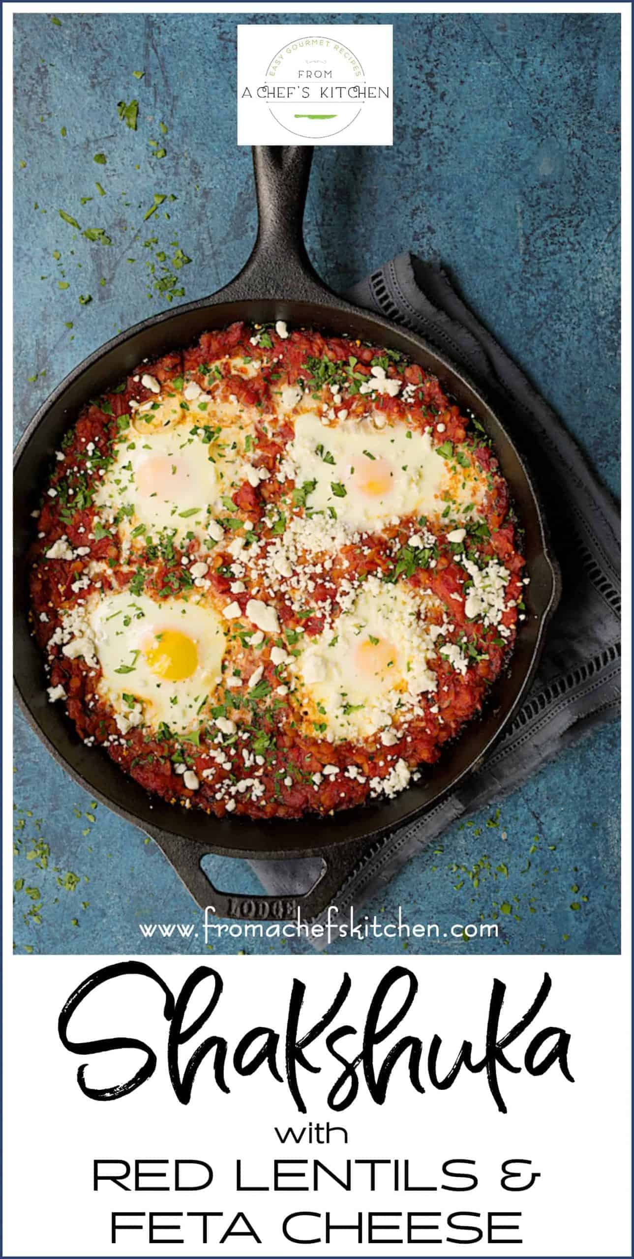 Shakshuka Recipe with Red Lentils and Feta Cheese