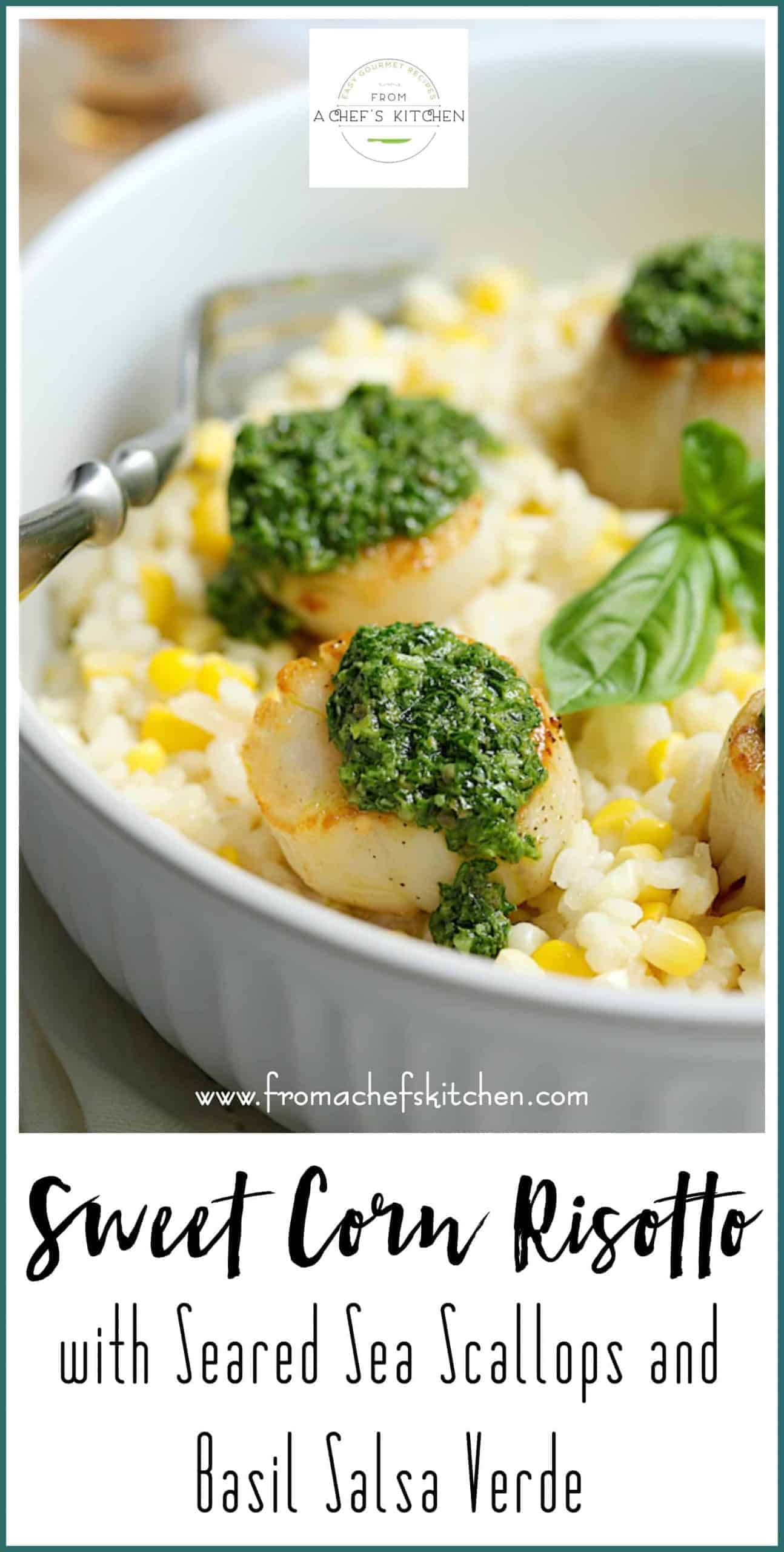 Sweet Corn Risotto Recipe with Seared Sea Scallops