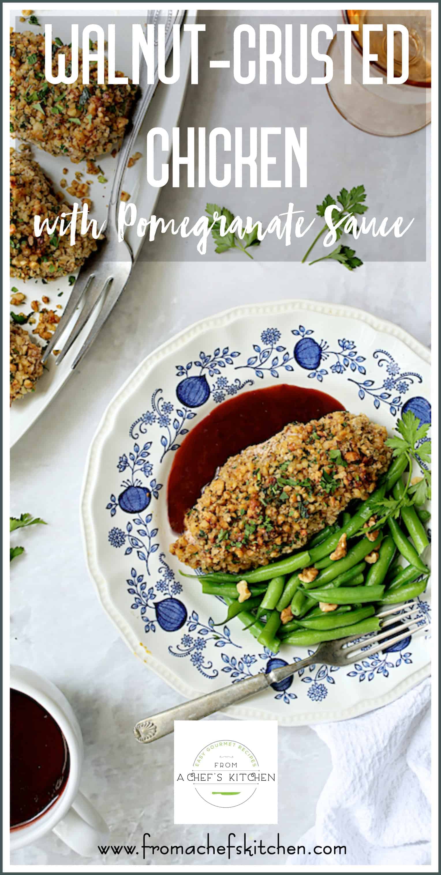 Walnut Crusted Chicken Recipe with Pomegranate Sauce