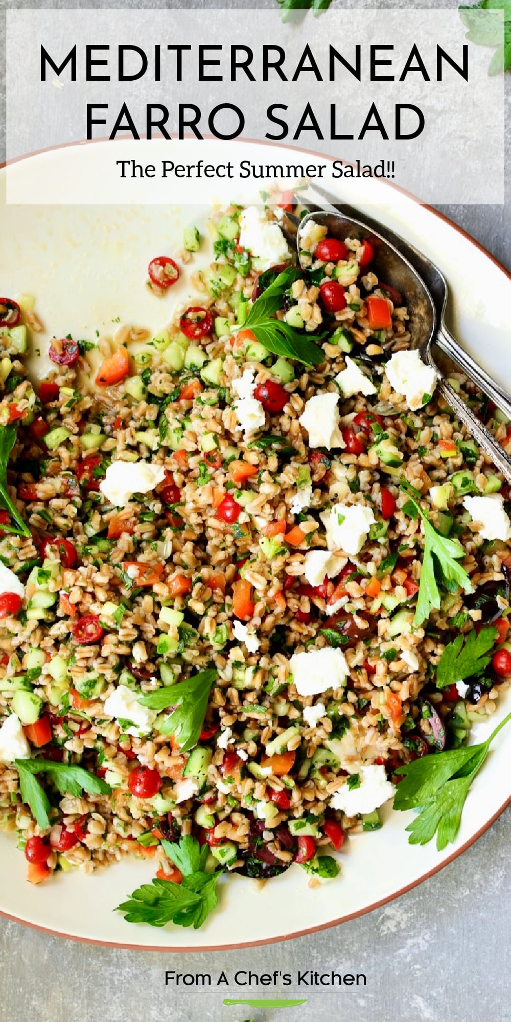 Mediterranean Farro Salad Recipe - From A Chef's Kitchen