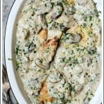 Turkey Scallopini in Sherry Cream Sauce with Mushrooms and Artichokes