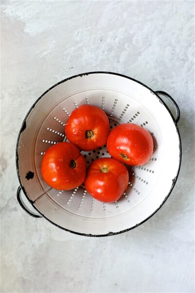 Stacked Tomato Salad Recipe with Basil Pesto Dressing