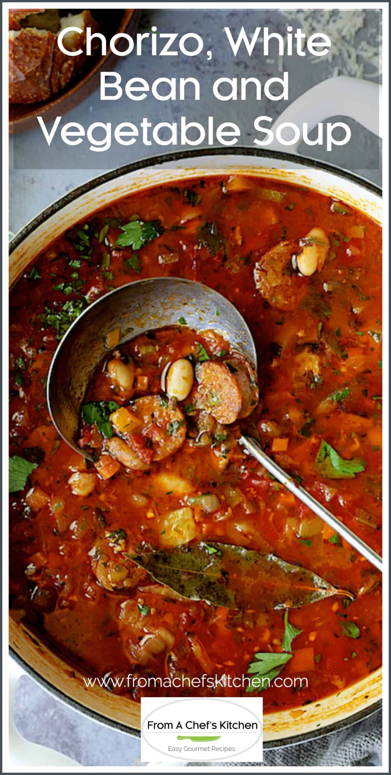 Chorizo Soup with White Beans and Vegetables