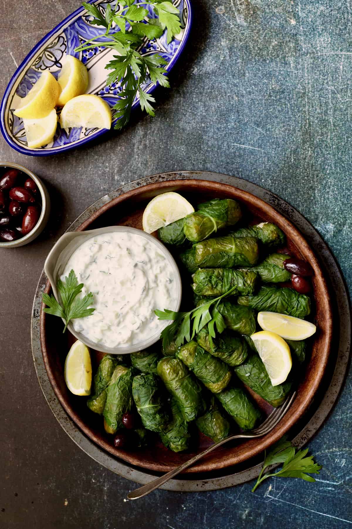 Vegetarian Dolma Recipe for Swiss Chard Leaves with Tzatziki