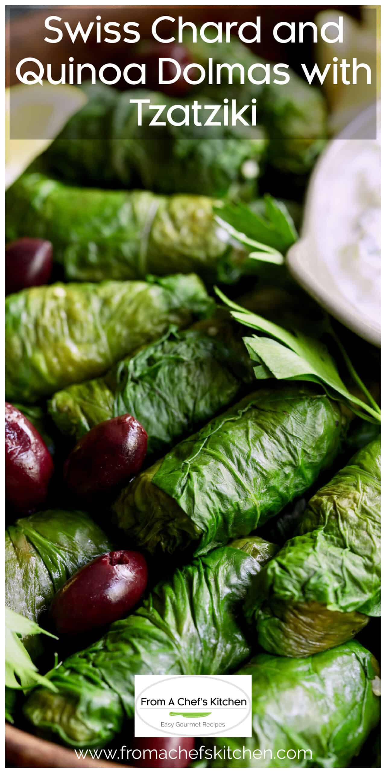 Vegetarian Dolma Recipe for Swiss Chard Leaves with Tzatziki