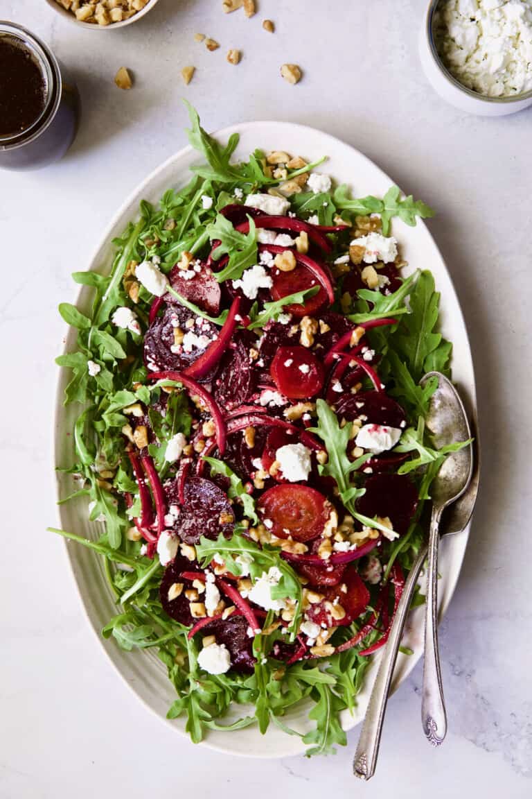 Roasted Beet, Walnut, Goat Cheese and Honey Balsamic Salad