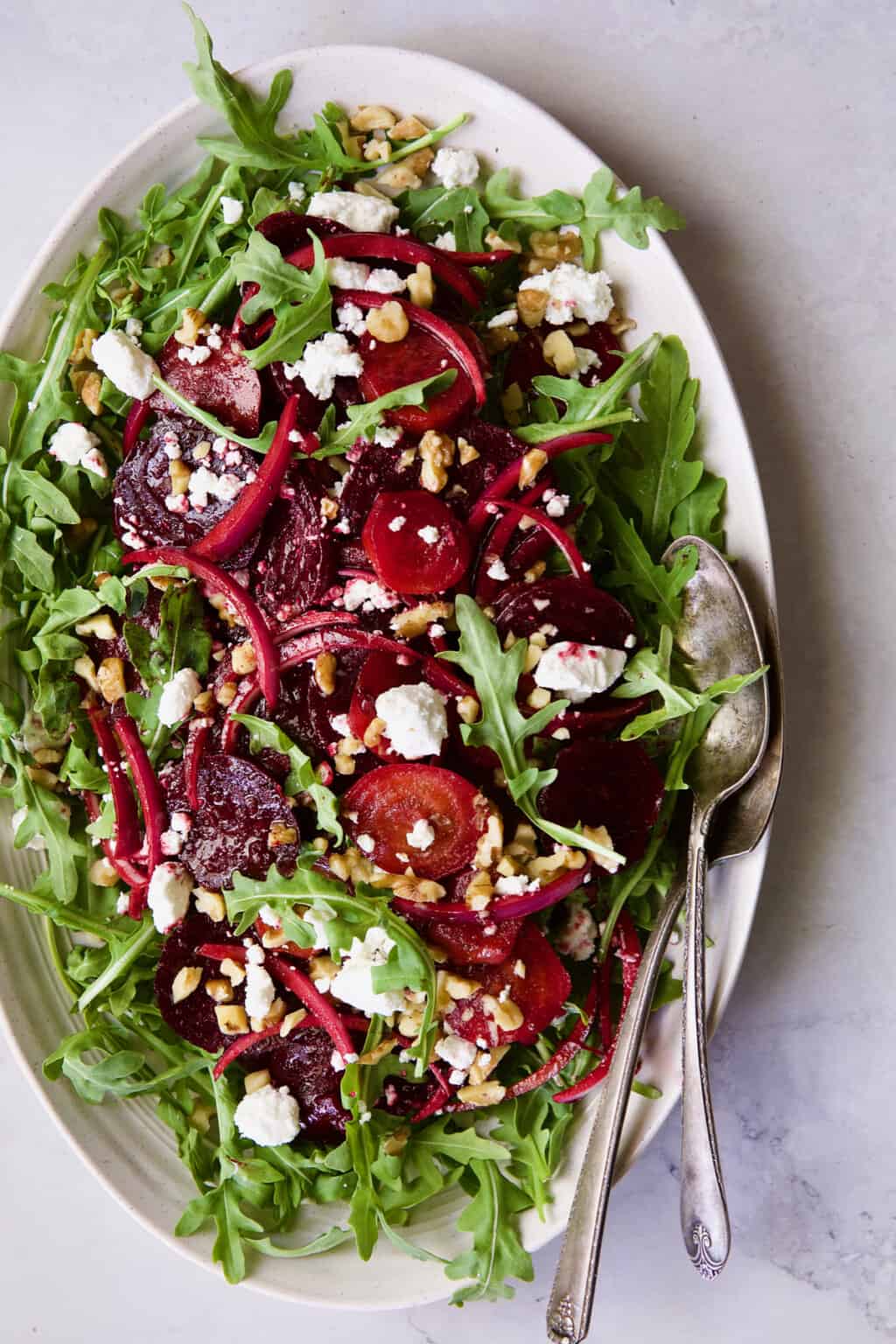 Roasted Beet, Walnut, Goat Cheese and Honey Balsamic Salad