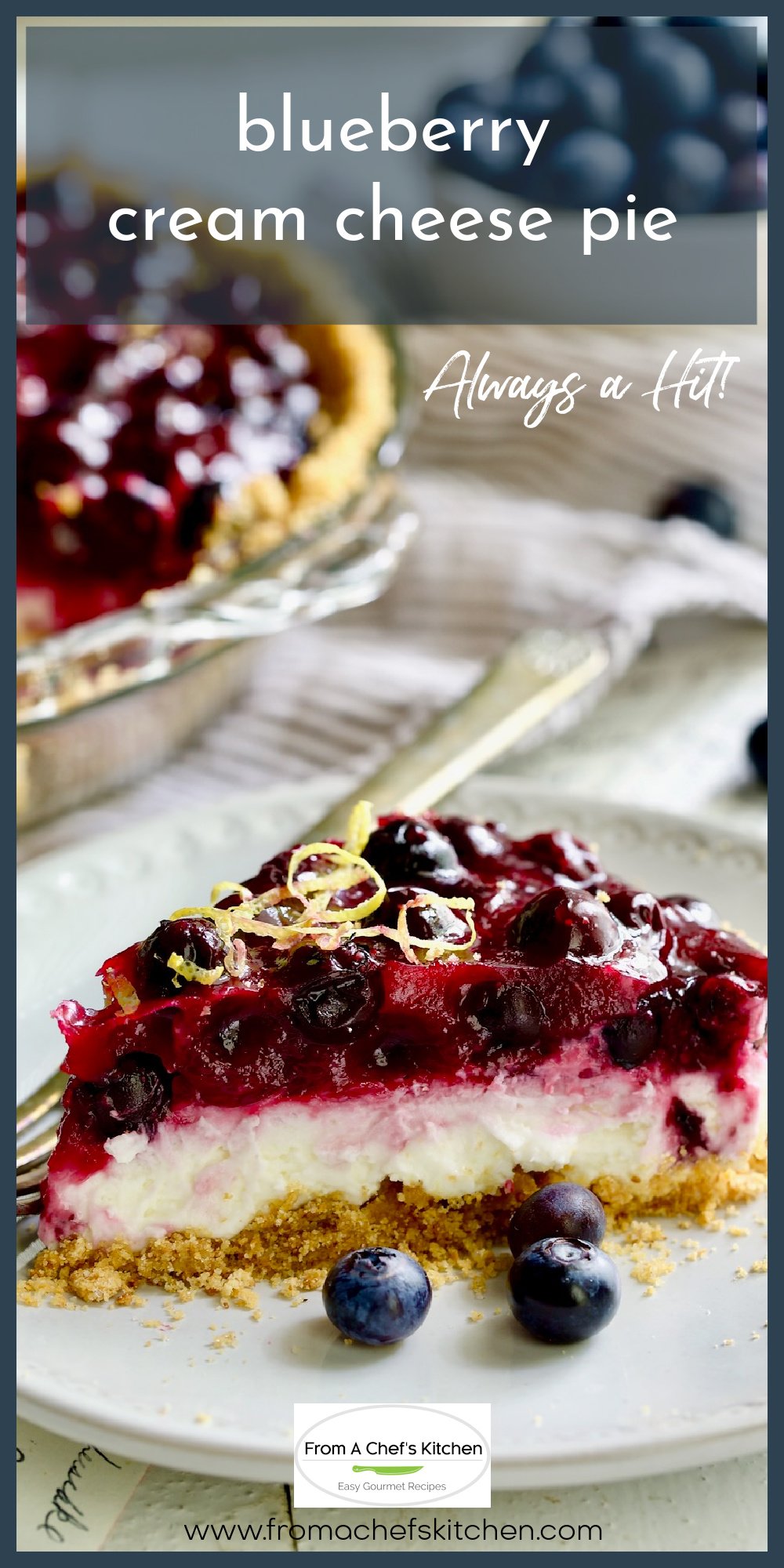 Best Blueberry Cream Cheese Pie Recipe - From A Chef's Kitchen