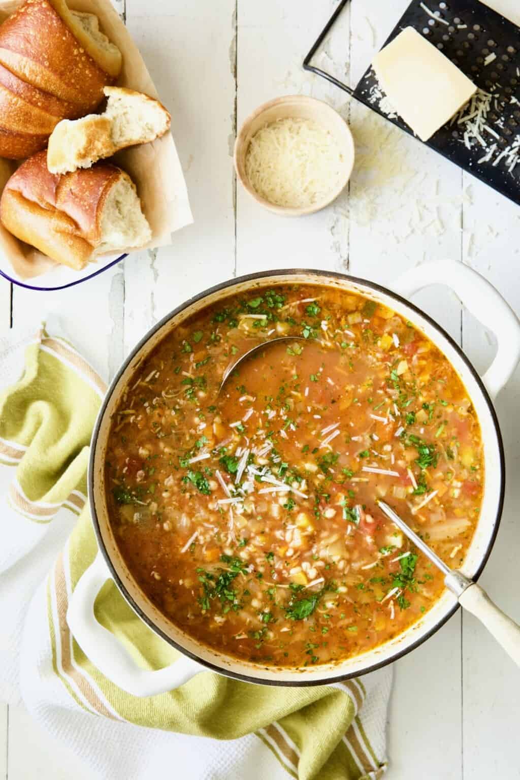 Easy Vegetable Barley Soup - From A Chef's Kitchen