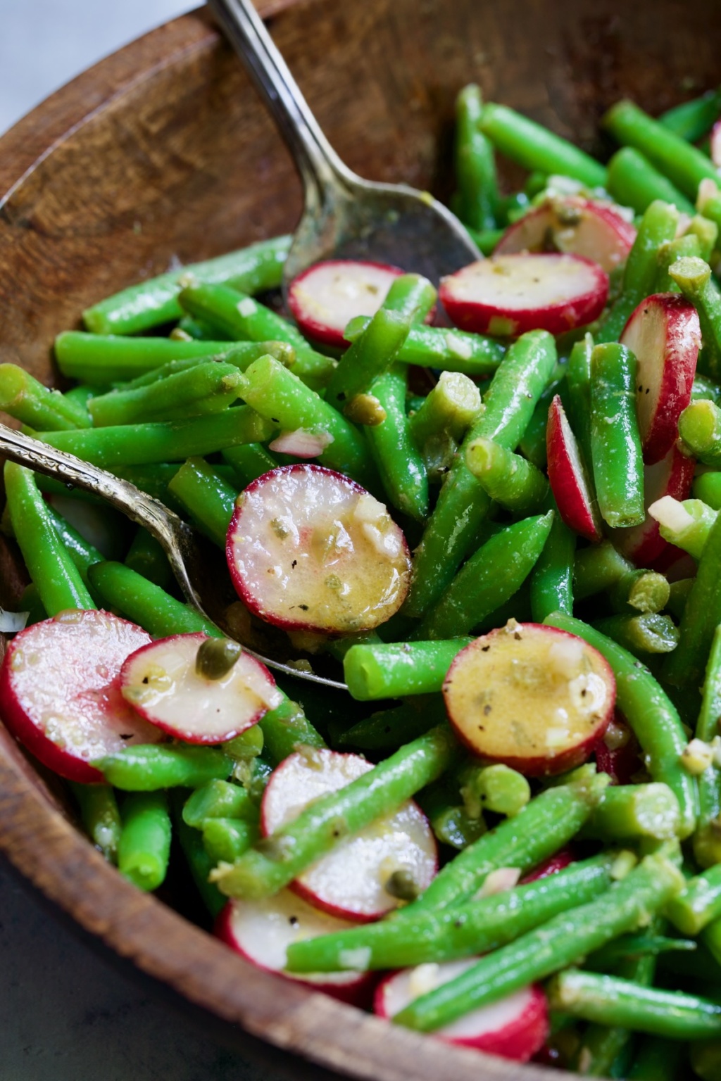 Green Bean Radish Salad with Mustard Caper Vinaigrette