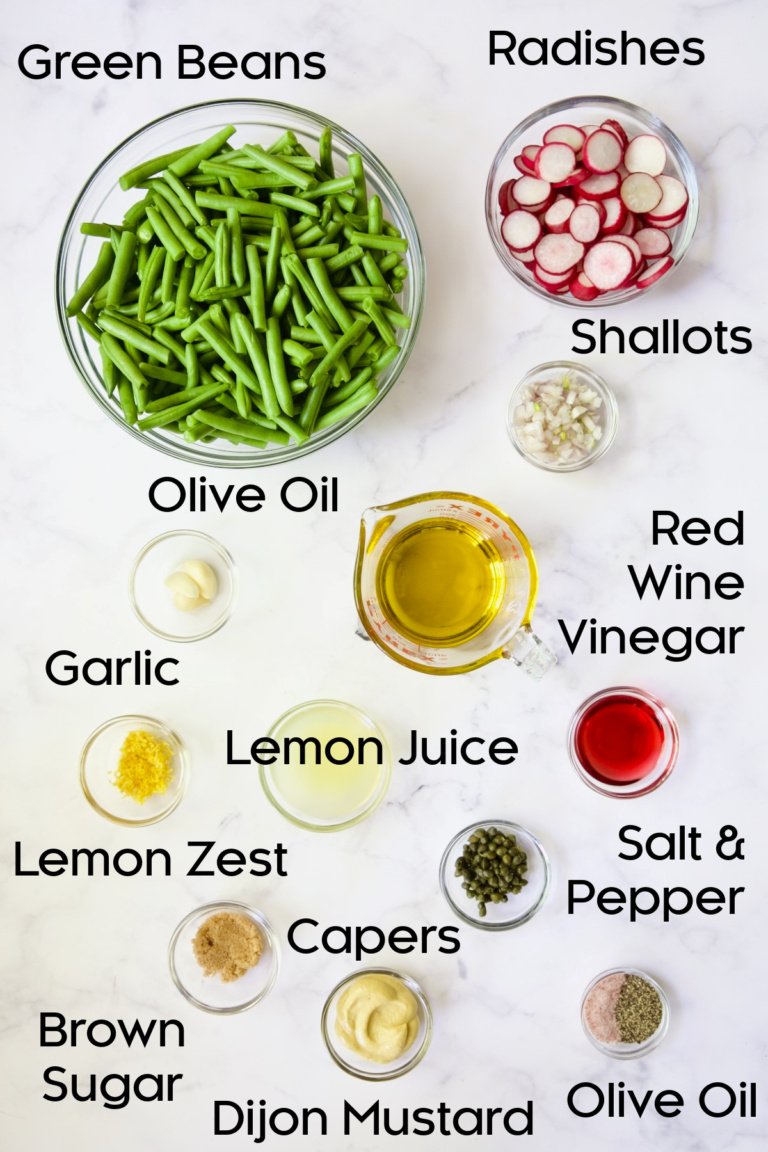 Green Bean Radish Salad with Mustard Caper Vinaigrette