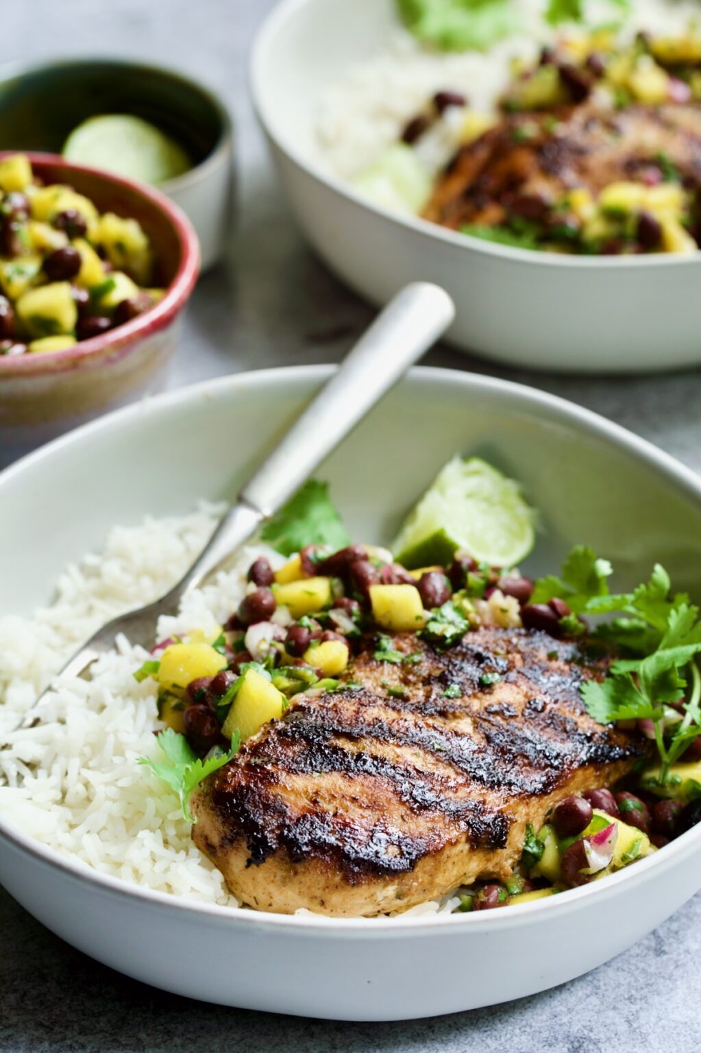 Caribbean Chicken Recipe with Black Bean Mango Salsa