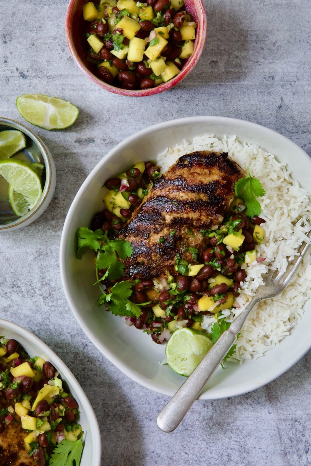 Caribbean Chicken Recipe with Black Bean Mango Salsa