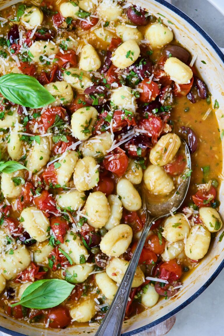 Cherry Tomato Puttanesca Sauce Recipe with Gnocchi