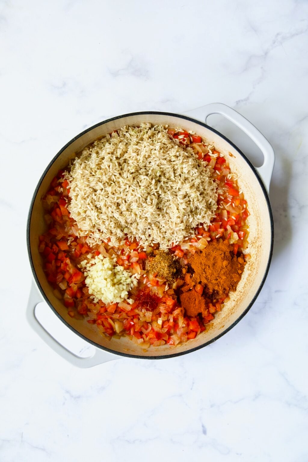 Brown Rice Shrimp Paella Recipe with Chorizo