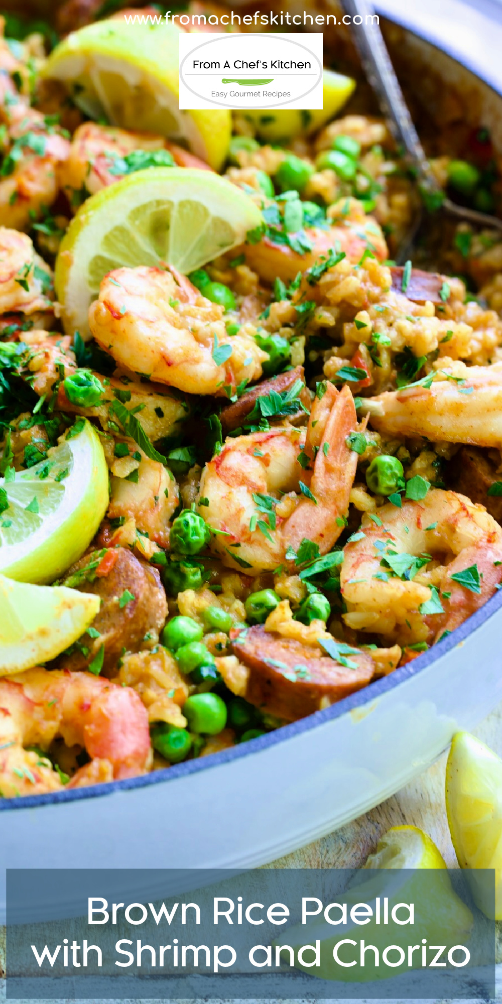 Brown Rice Shrimp Paella Recipe with Chorizo