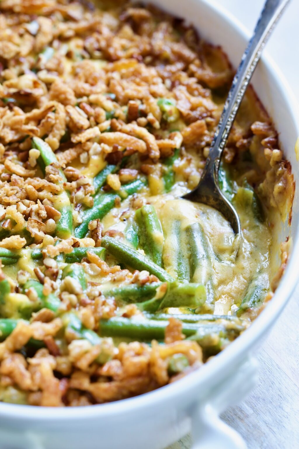 Cheesy Green Bean Casserole Recipe - From A Chef's Kitchen