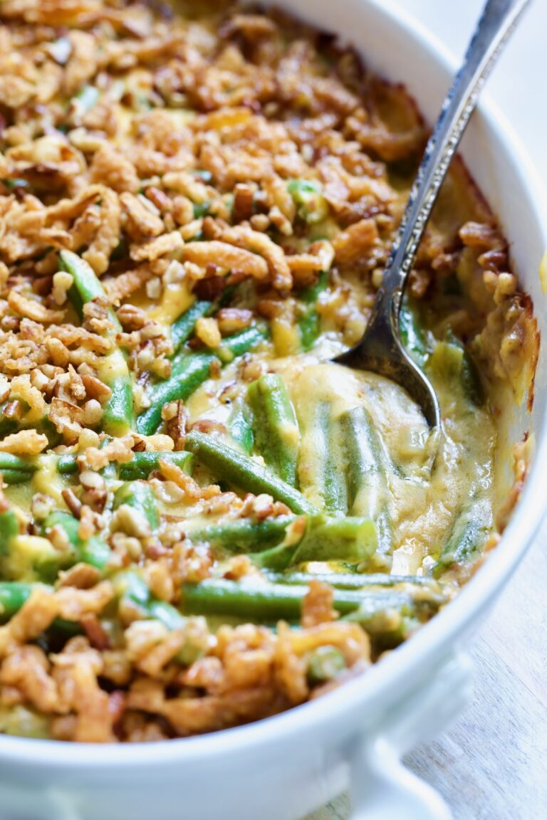 Cheesy Green Bean Casserole Recipe - From A Chef's Kitchen