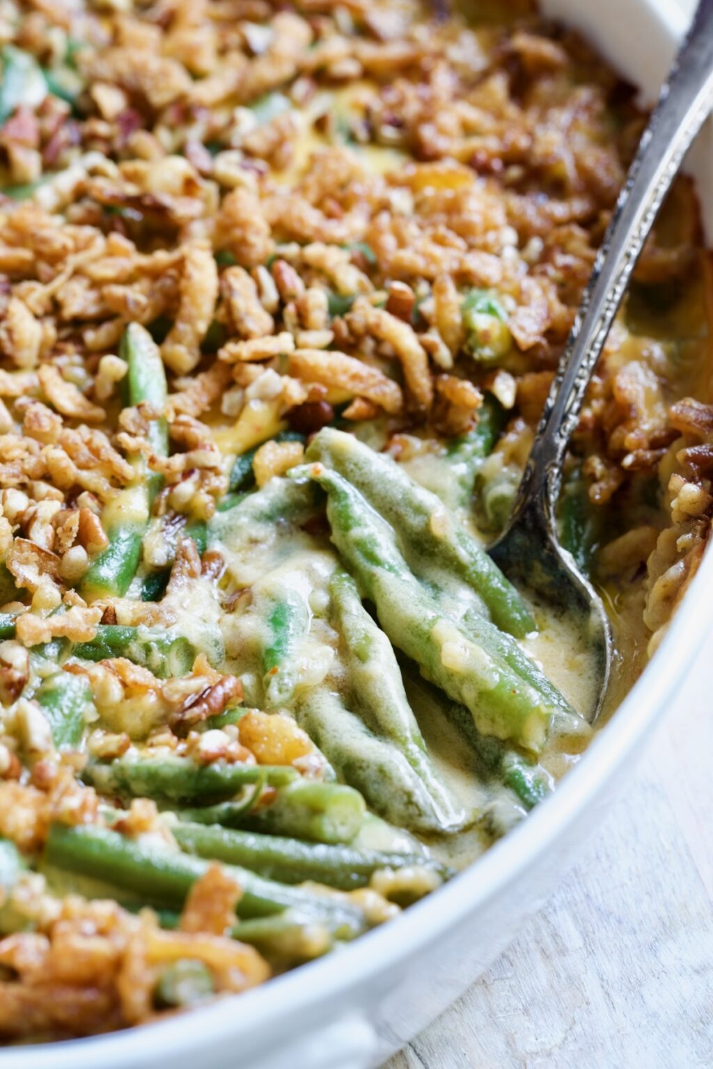 Cheesy Green Bean Casserole Recipe - From A Chef's Kitchen