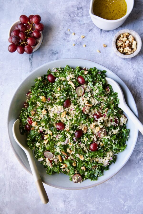 Kale Quinoa Salad Recipe with Lemon Honey Dressing