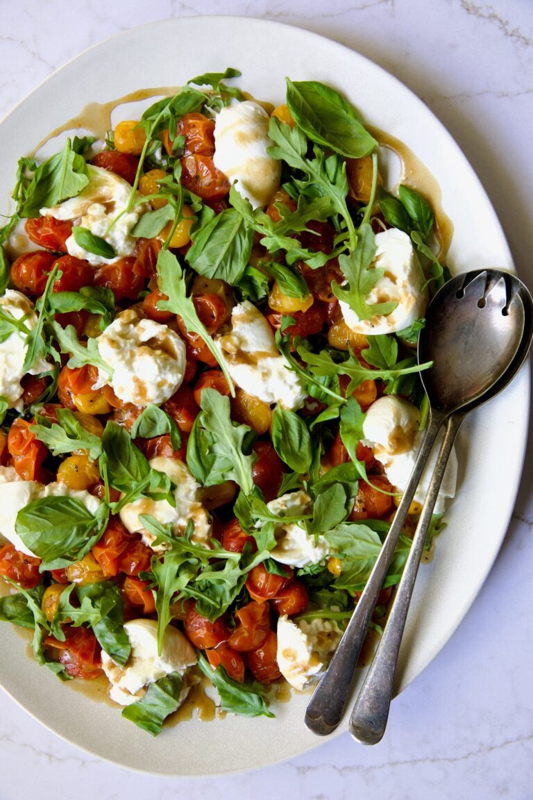 Burrata Caprese Salad with Roasted Cherry Tomatoes
