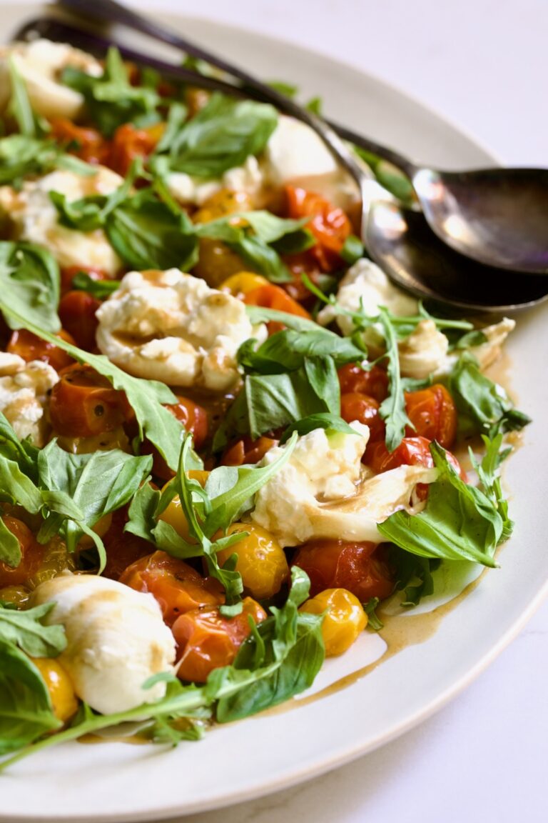 Burrata Caprese Salad with Roasted Cherry Tomatoes