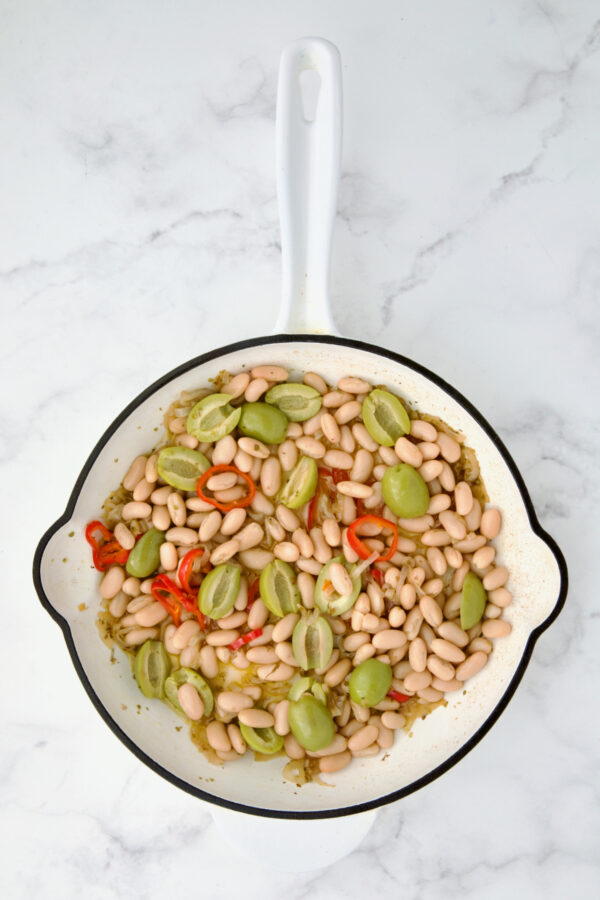 Mediterranean Fish Recipe and White Bean Skillet