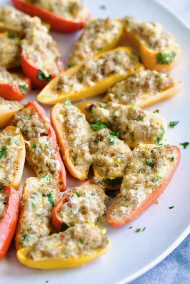 Stuffed Mini Peppers Recipe (With Italian Sausage)