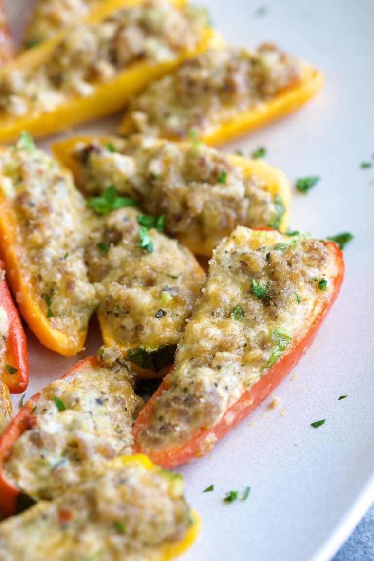 Stuffed Mini Peppers Recipe (With Italian Sausage)