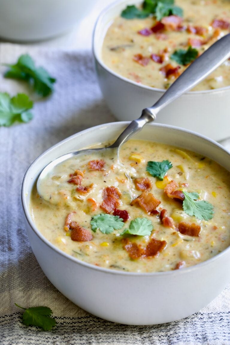 Roasted Poblano Corn Chowder Recipe - From A Chef's Kitchen