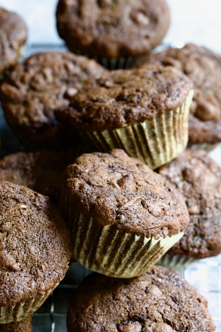 Moist and Decadent Chocolate and Zucchini Muffins