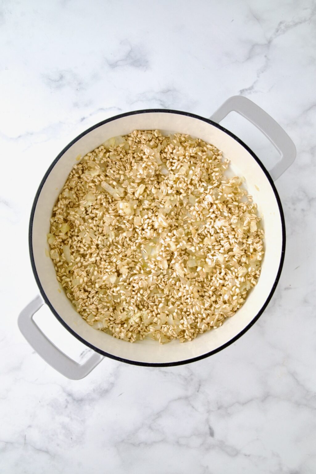 Barley Vegetable Risotto with Late Summer Vegetables