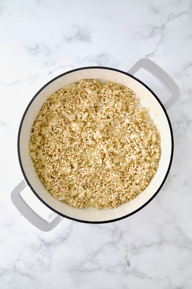 Barley Vegetable Risotto with Late Summer Vegetables