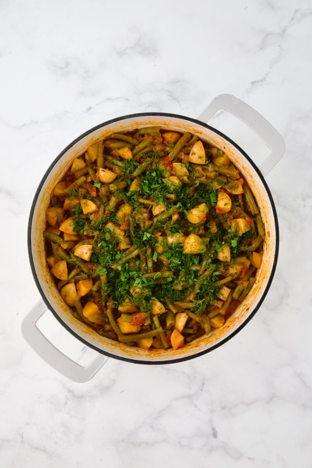 Fasolakia Recipe - Greek Green Beans and Potatoes