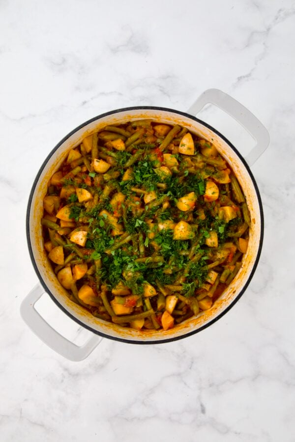 Fasolakia Recipe - Greek Green Beans and Potatoes
