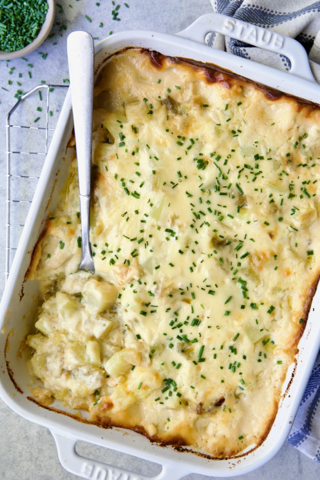 Deliciously Cheesy: Au Gratin Potatoes with Hatch Green Chiles