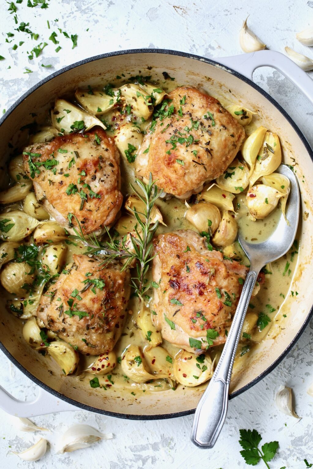 40 Clove Garlic Chicken (Chicken with 40 Cloves of Garlic)