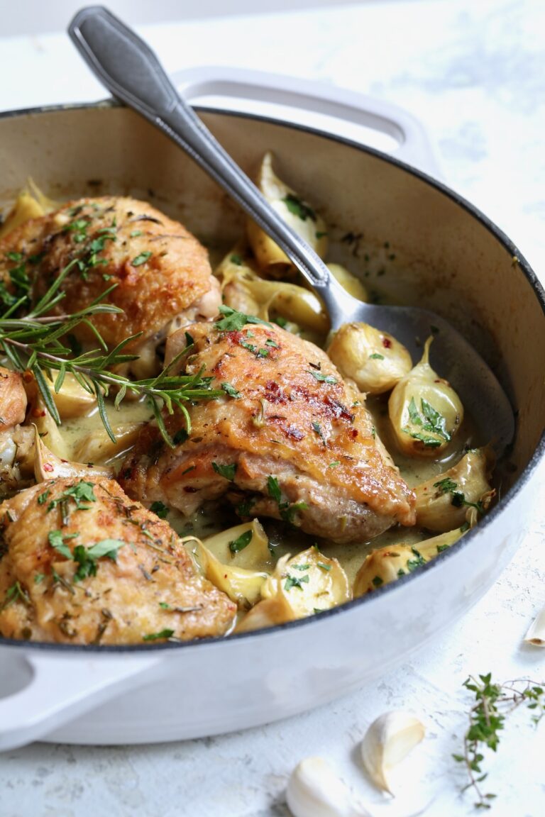 40 Clove Garlic Chicken (Chicken with 40 Cloves of Garlic)