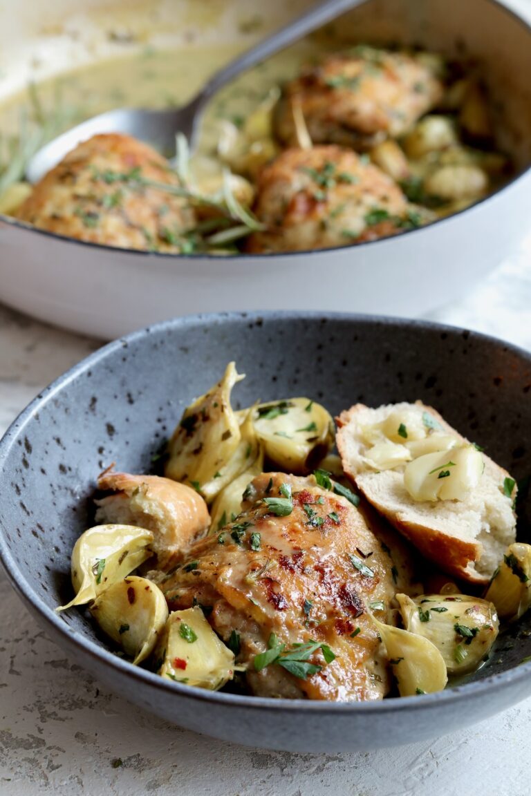 40 Clove Garlic Chicken (Chicken with 40 Cloves of Garlic)