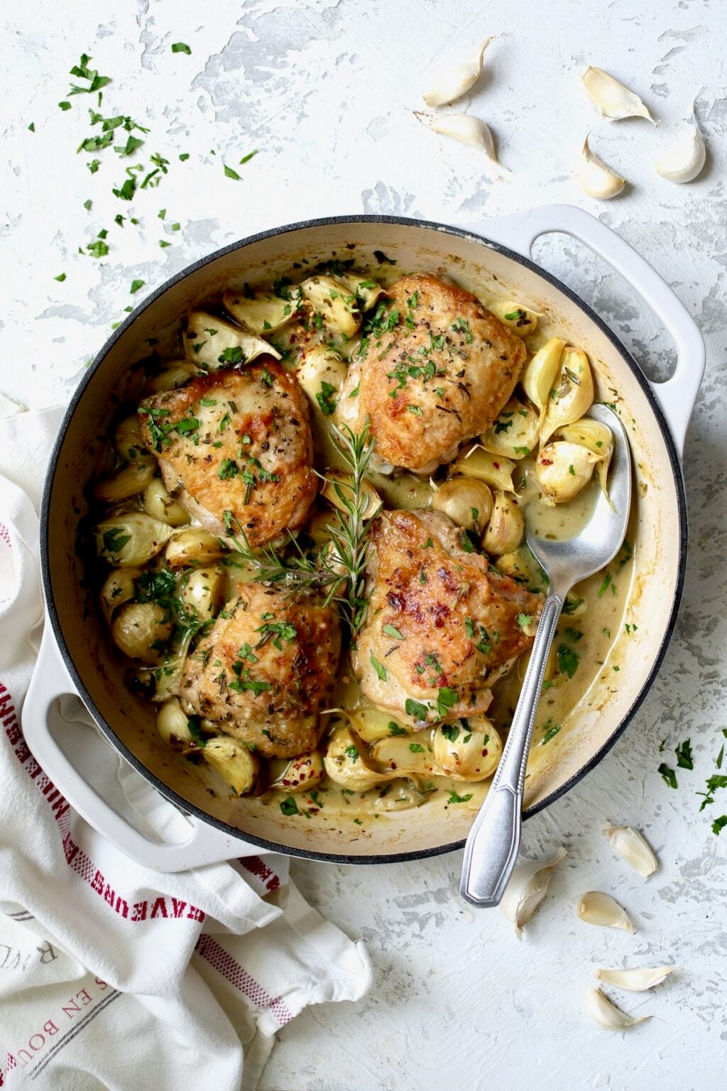 40 Clove Garlic Chicken (Chicken with 40 Cloves of Garlic)