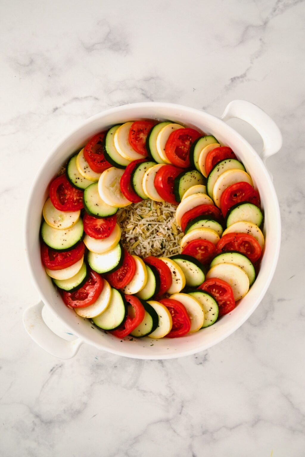 Orzo Vegetable Tian: A Beautiful Side Dish